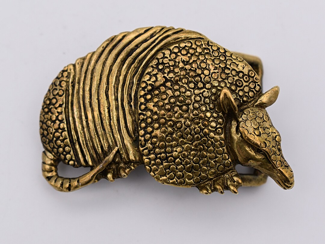 Armadillo 1970s Artist Signed Tofano Solid Brass SMALL Vintage Belt ...