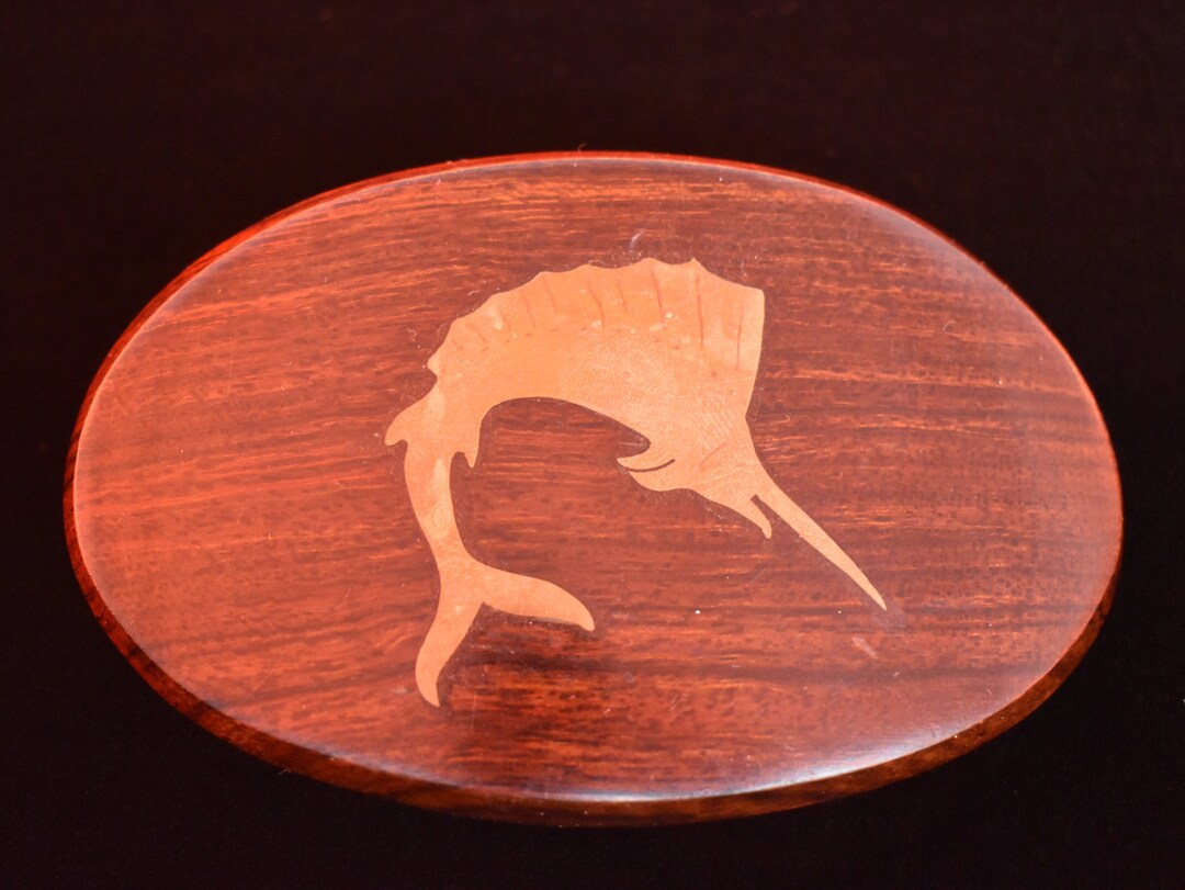 Marlin Sailfish Brass Centerpiece Wood Belt Buckle - Mexico - Etsy