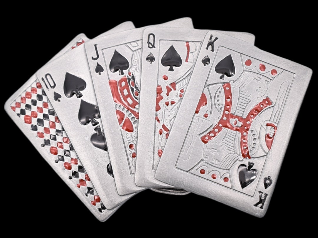 Royal Flush Spades Poker Card Suit Belt Buckle - Etsy