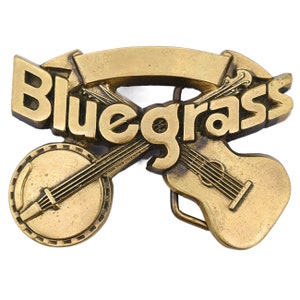 Solid Brass Bluegrass Guitar Banjo 70s/80s Vintage Belt Buckle - Etsy