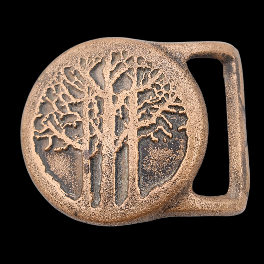 Rare Woods Forest Trees Solid Brass Vintage Belt Buckle - Colonial ...