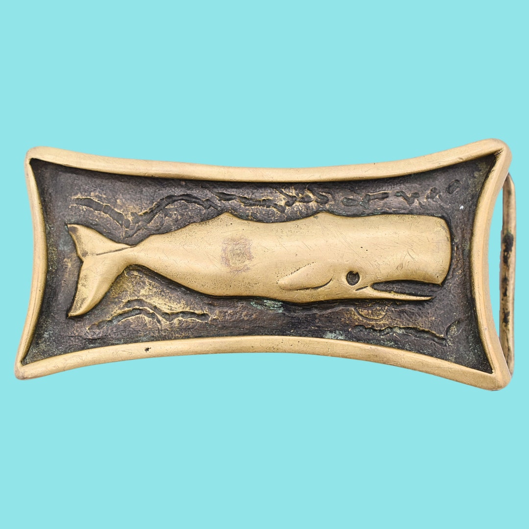 Solid Brass Whale 1970s Vintage Belt Buckle Artist Hallmarked Signed - Etsy