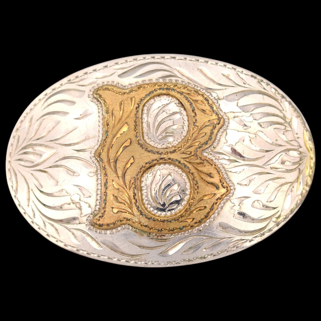 Letter B Name Initials Engraved Western Vintage Belt Buckle - Etsy