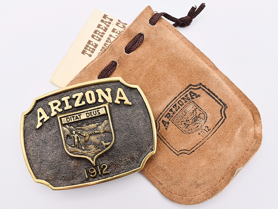Solid Brass Arizona 1912 Statehood State Seal Crest Coat of Arms Ditat ...