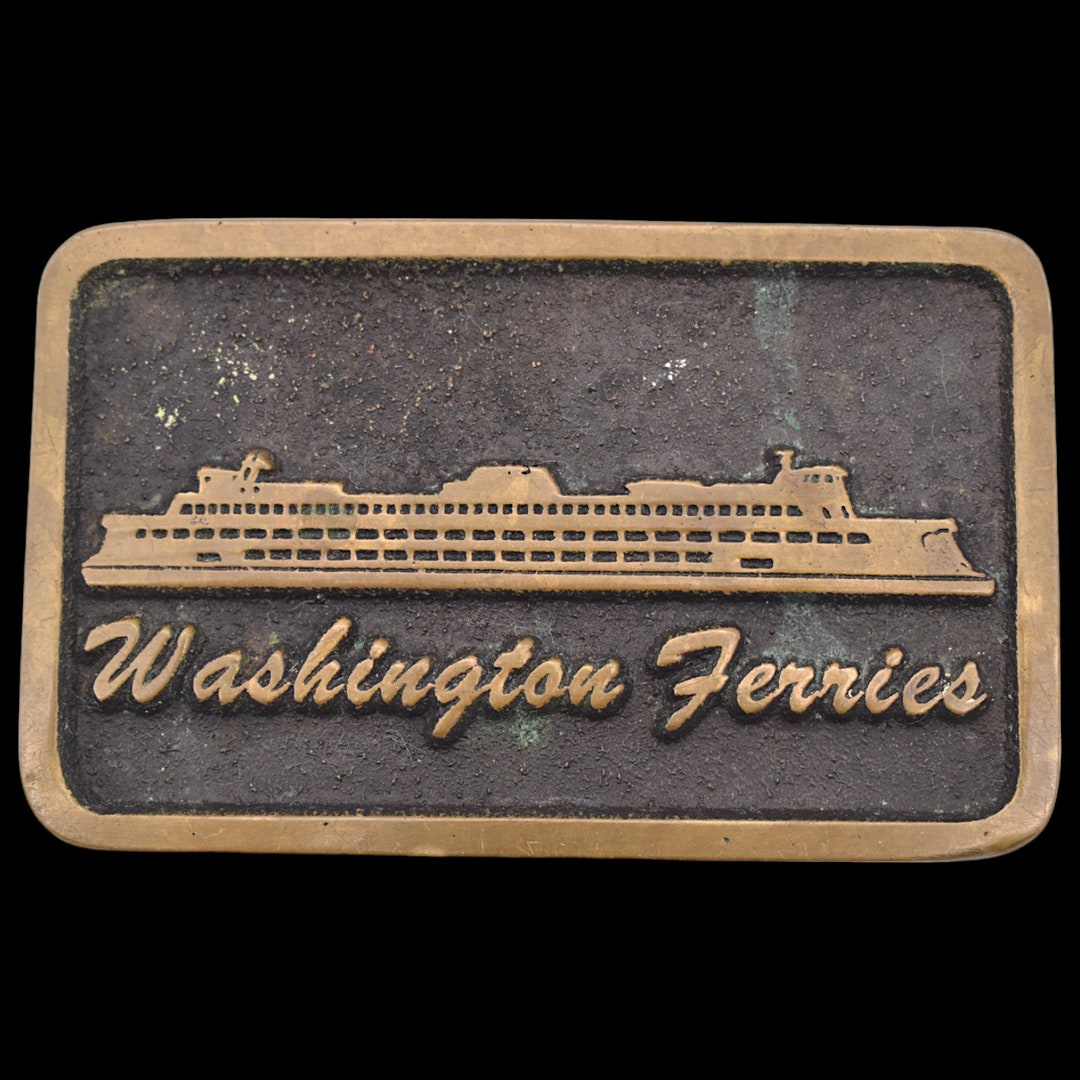 Solid Brass Washington Ferries Vintage Belt Buckle - Etsy