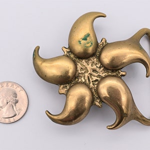 1970s Duncan Laurie Solid Brass Starfish Pinwheel Vintage Belt Buckle ...