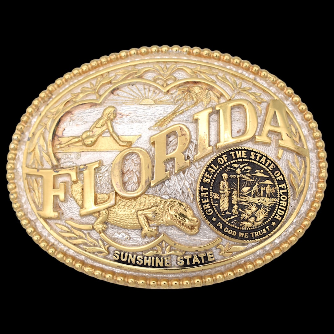 Florida State Seal Solid Brass Gold & Silver Plating Award Design ...