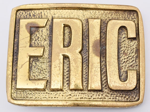 Eric Solid Brass Vintage Belt Buckle - Gem