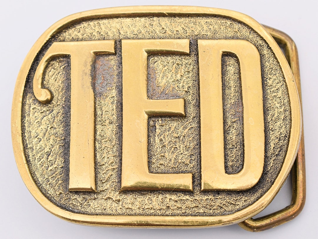 Ted Name Solid Brass Vintage Belt Buckle - Etsy