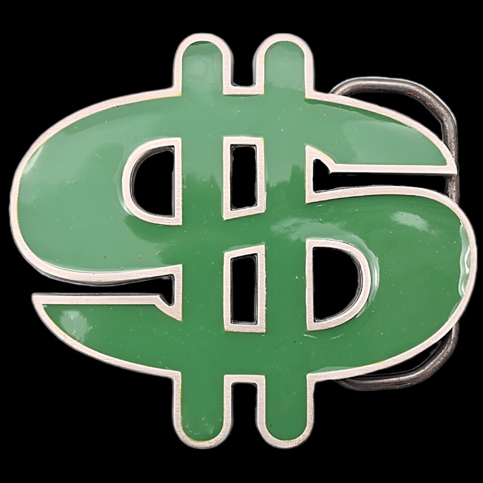 Green Dollar Signs Black Background