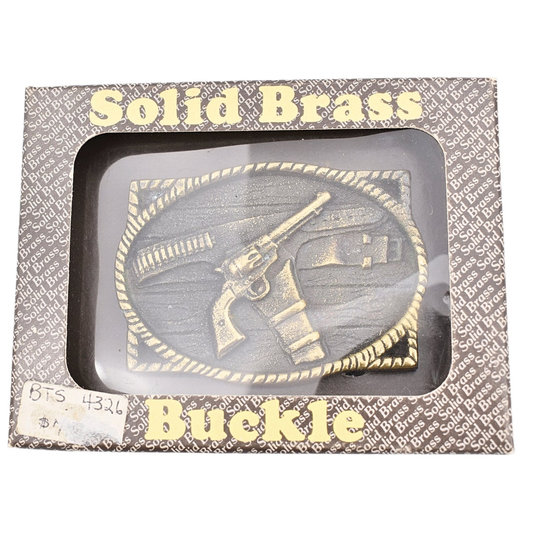 Solid Brass Gun Belt Bandoleer Revolver 6-shooter Cowboy Gun Holster ...