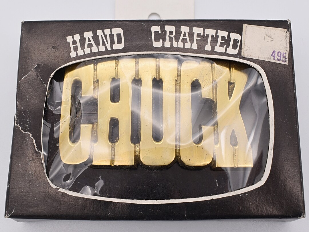 Chuck Name Solid Brass Vintage Belt Buckle - Etsy
