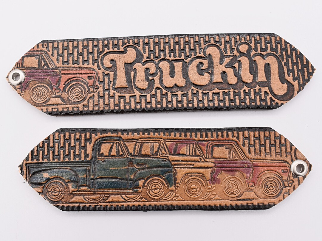 Handmade Leather Keychain Truckin' Classic 50s Pickup Trucks - Etsy