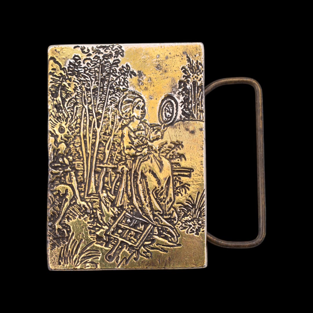 Colonist Pilgrim Hippie Art 1970s Vintage Belt Buckle by Star Buckle ...
