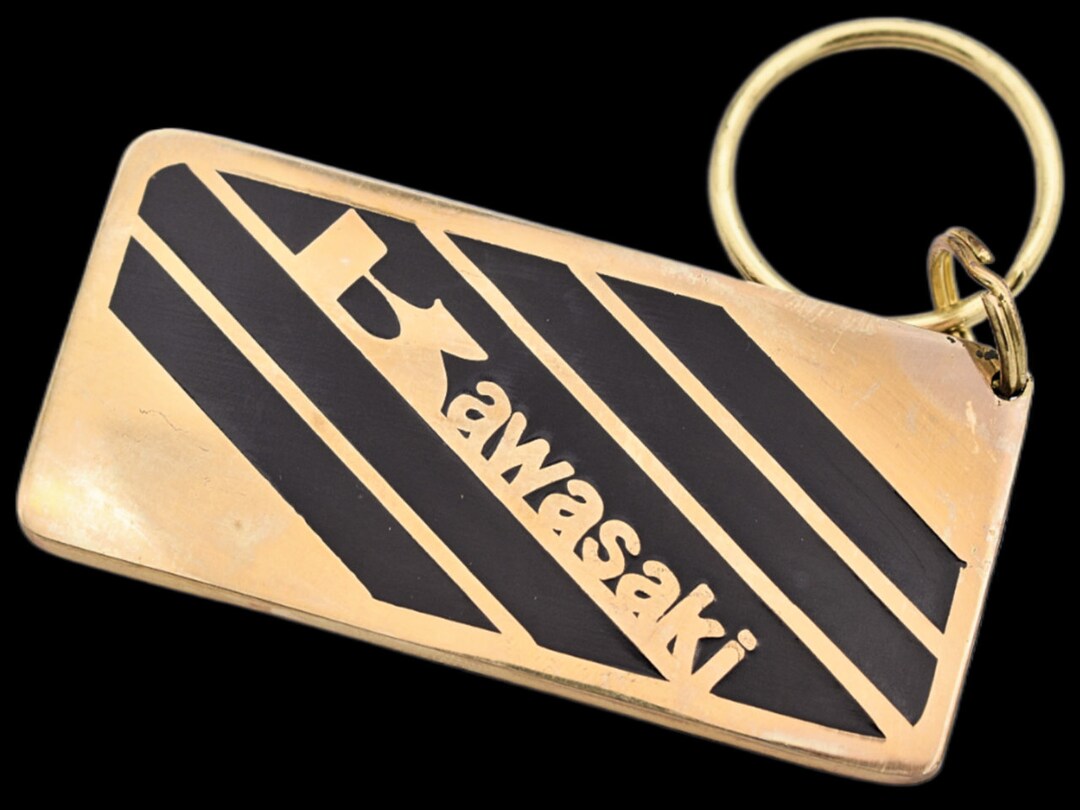 Kawasaki Keychain - Solid Brass Official Kawasaki Licensed Genuine ...