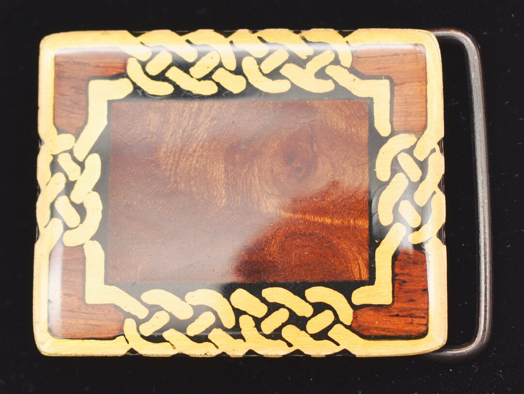 Burly Wood Inlay Celtic Knots Harmony Metals Solid Brass Vintage Belt ...