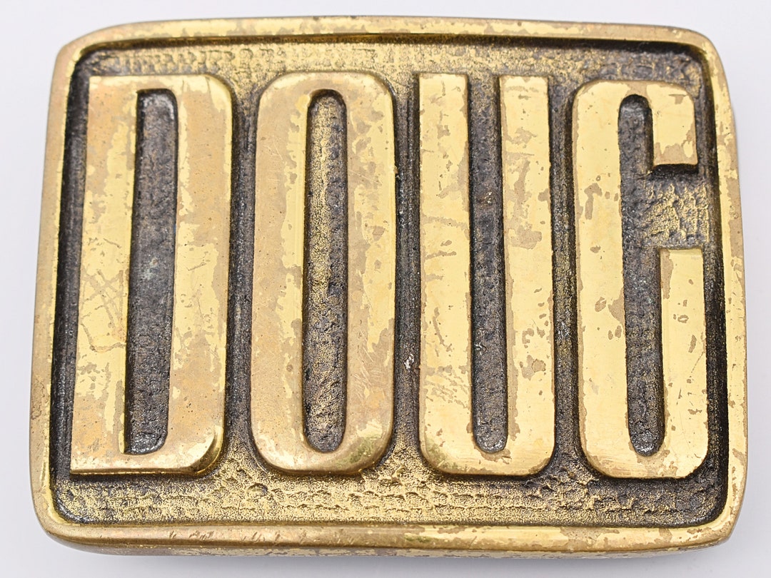 Doug Name Solid Brass Vintage Belt Buckle - Etsy