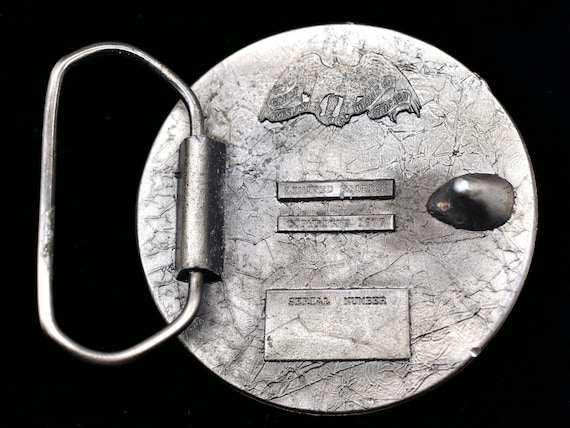 1970s Pool Billiards Player Vintage Belt Buckle - Gre… - Gem