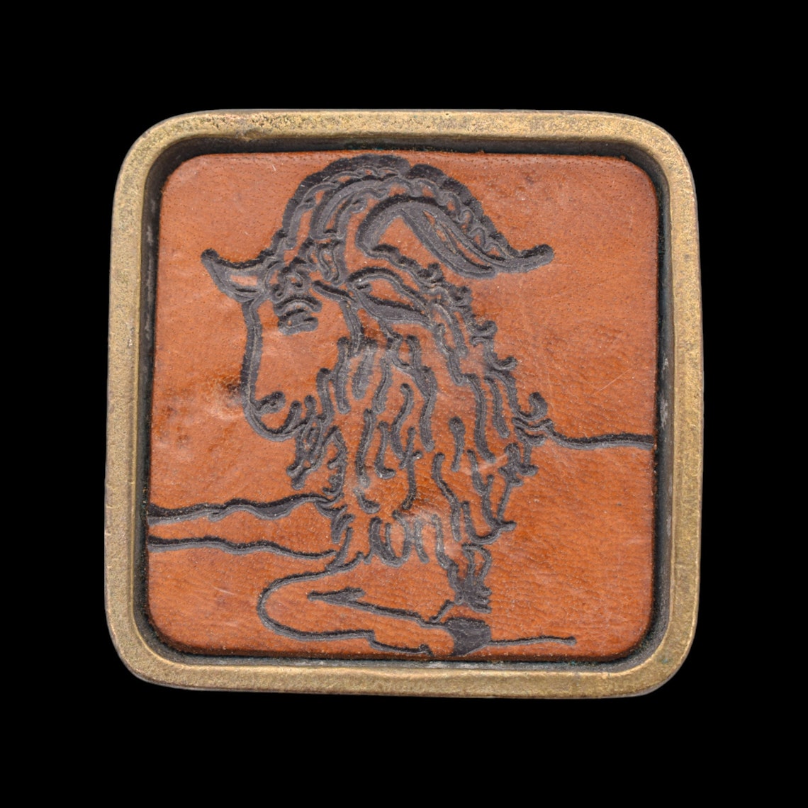 1970s Capricorn Horoscope Solid Brass Made in USA Vintage Belt Buckle ...