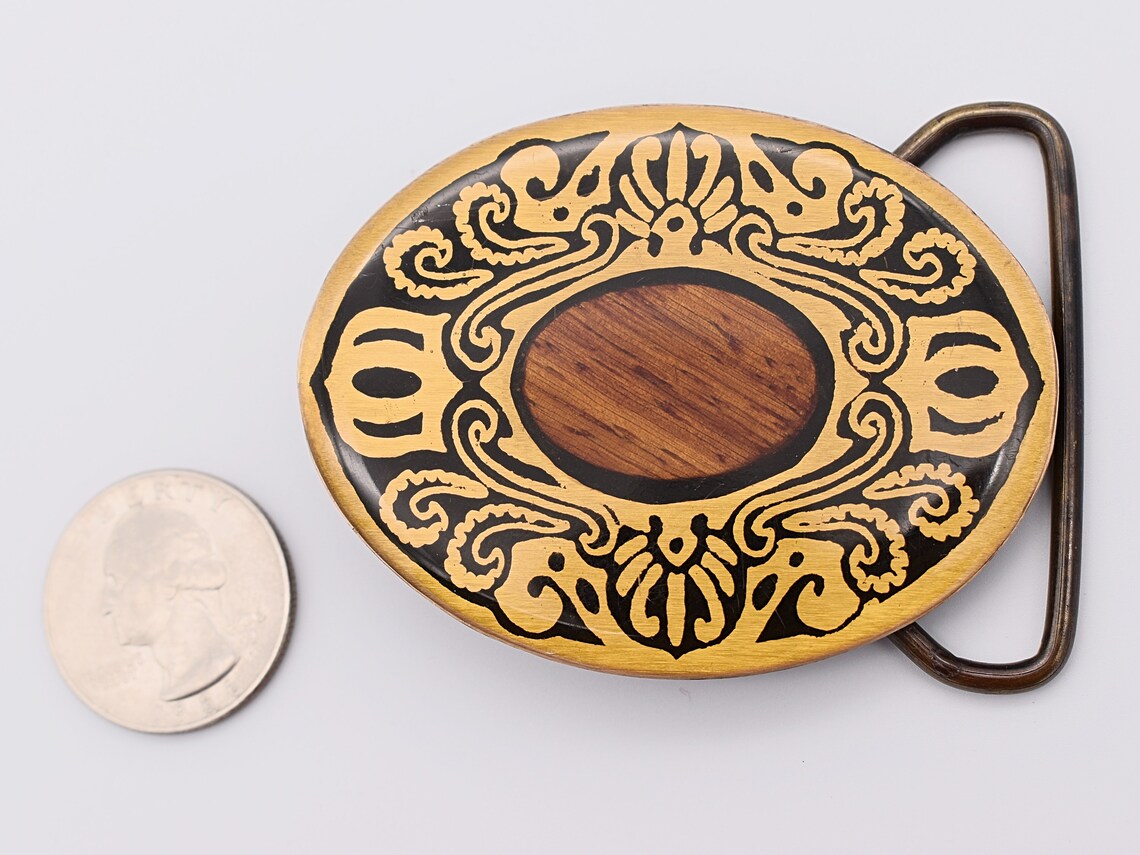 Solid Brass Wood Inlay paisley Swirl Baroque Ornate Floral - Etsy