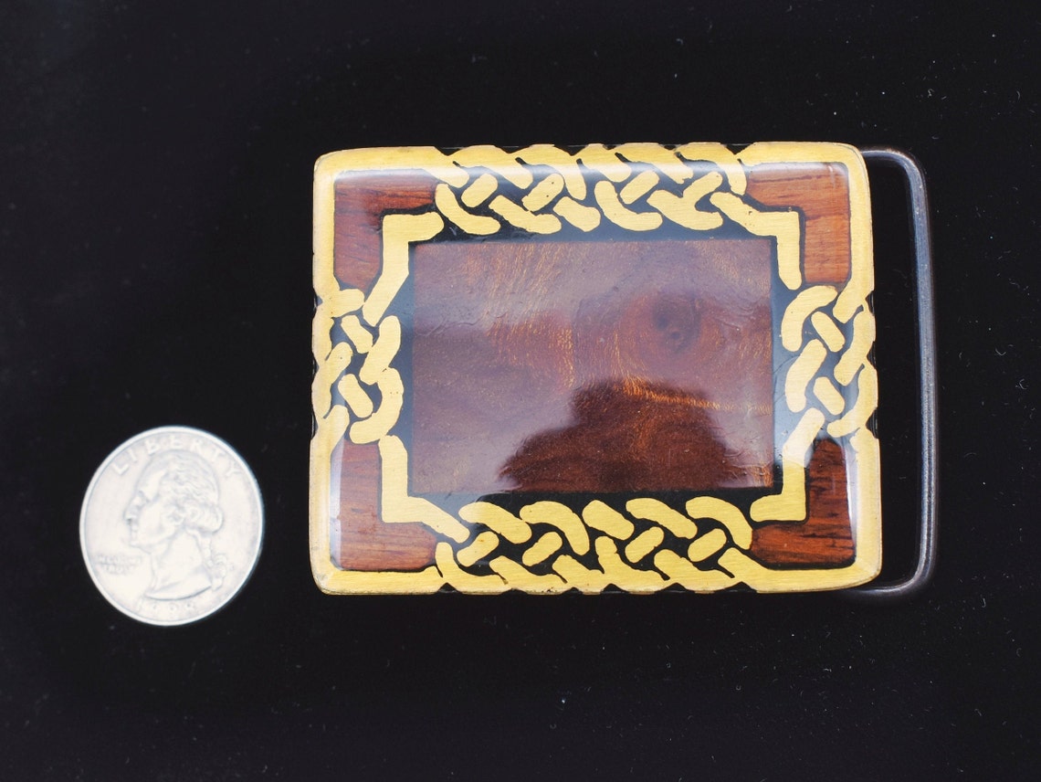 Burly Wood Inlay Celtic Knots Harmony Metals Solid Brass | Etsy