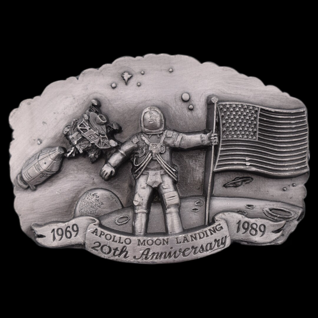 Apollo Moon Landing 20th Anniversary Commemorative Vintage Belt Buckle ...