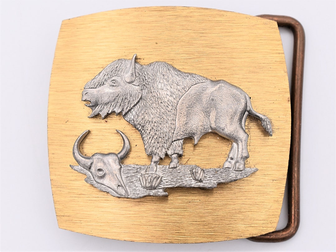 Solid Brass Bison Buffalo Skull Desert Drought Vintage Belt Buckle - Etsy