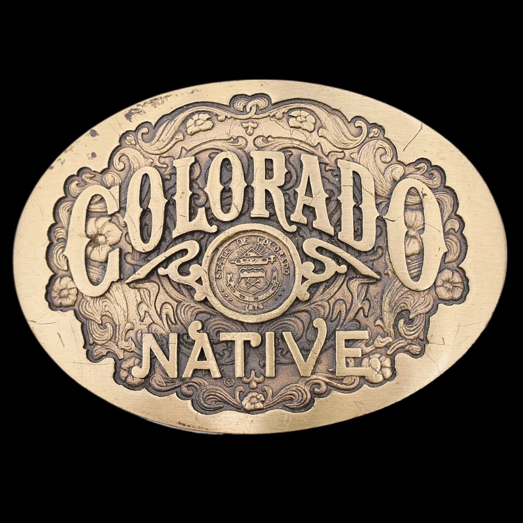 Solid Bronze Colorado Native Vintage Belt Buckle - Etsy