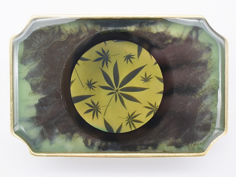Hologram Pot Leaf Marijuana Solid Brass & Casting Resin | Etsy