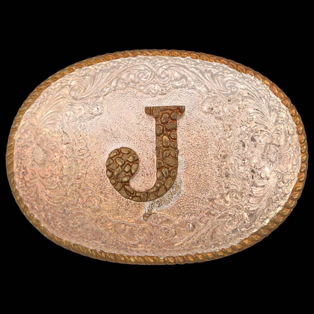 Letter J Western Vintage Belt Buckle - Crumrine Made in USA - Etsy