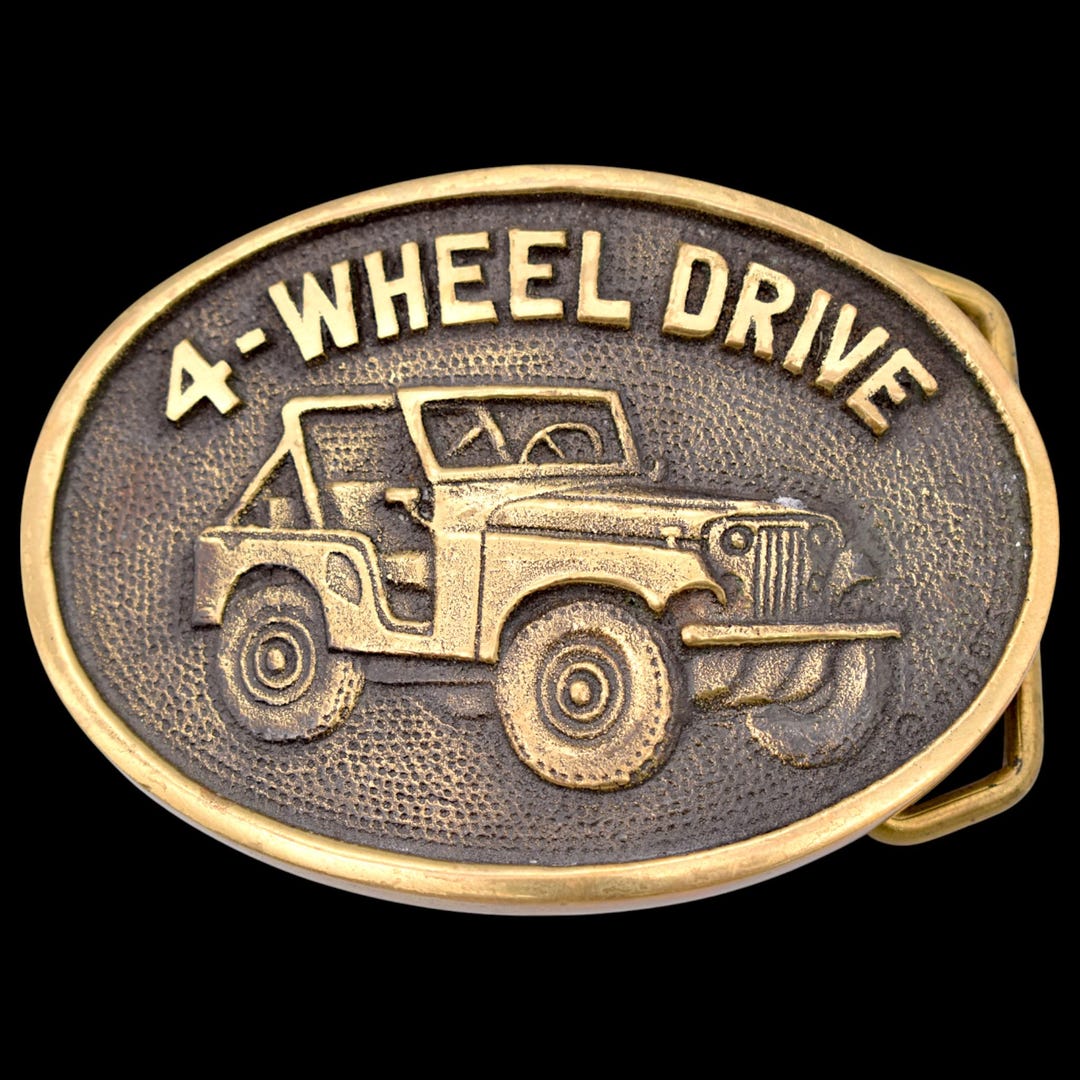 Solid Brass 4-wheel Drive Jeep Vintage Belt Buckle by BTS [1978] - Etsy
