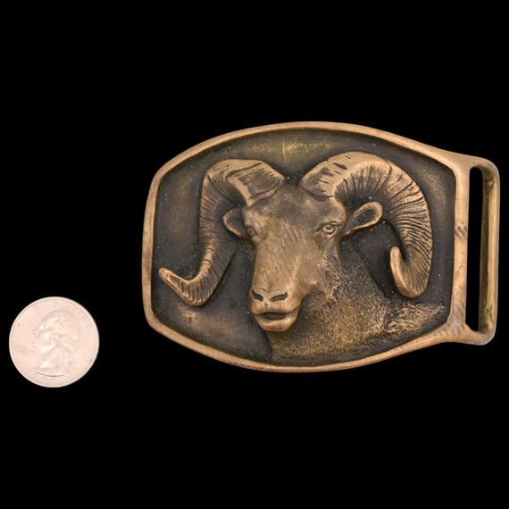 Sheep Ram Solid Bronze Vintage Belt Buckle by Mike Al… - Gem