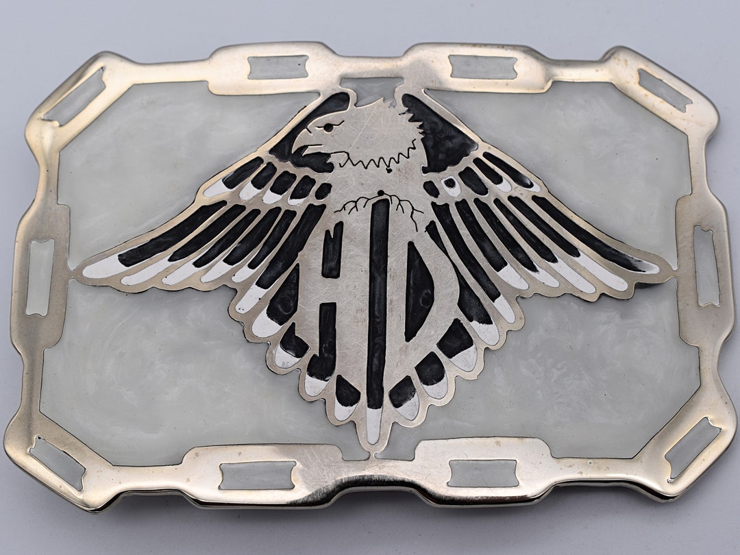 Harley Davidson Motorcycle Handmade Pearly Inlay Eagle Crest Shield ...