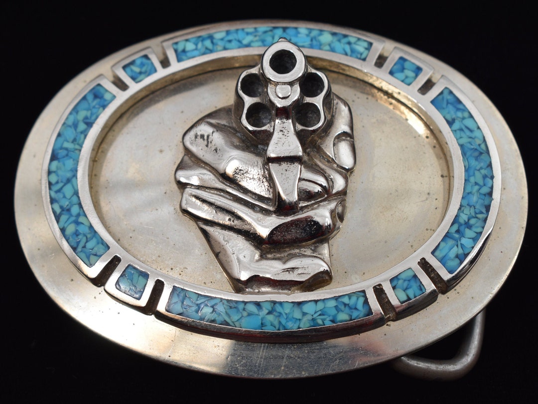 Revolver Pistol Vintage Belt Buckle - Etsy