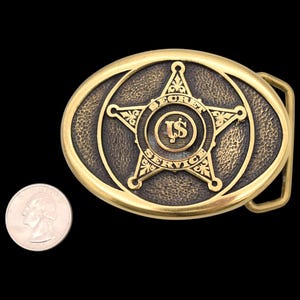 US Secret Service Badge Presidential Guard Solid Brass Vintage Belt ...