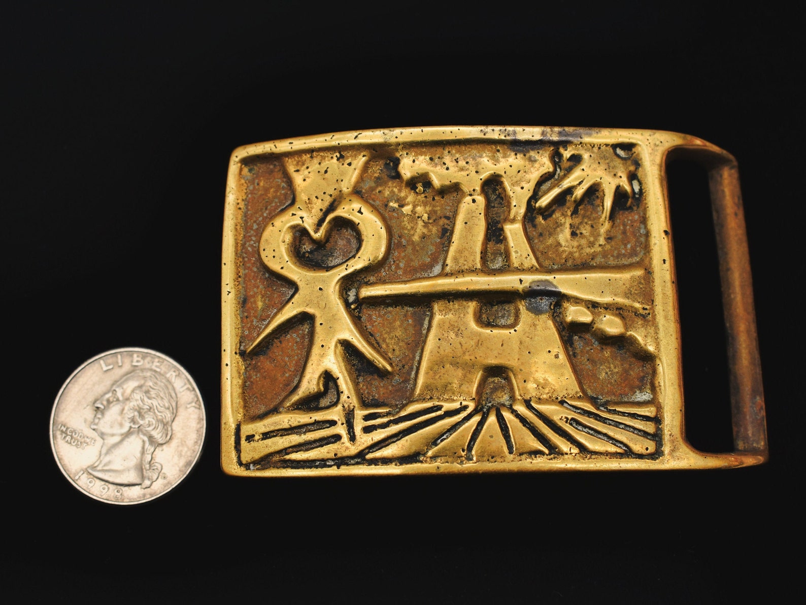1970s Modernist Abstract Esoteric Figural Figure Landscape Horizon ...
