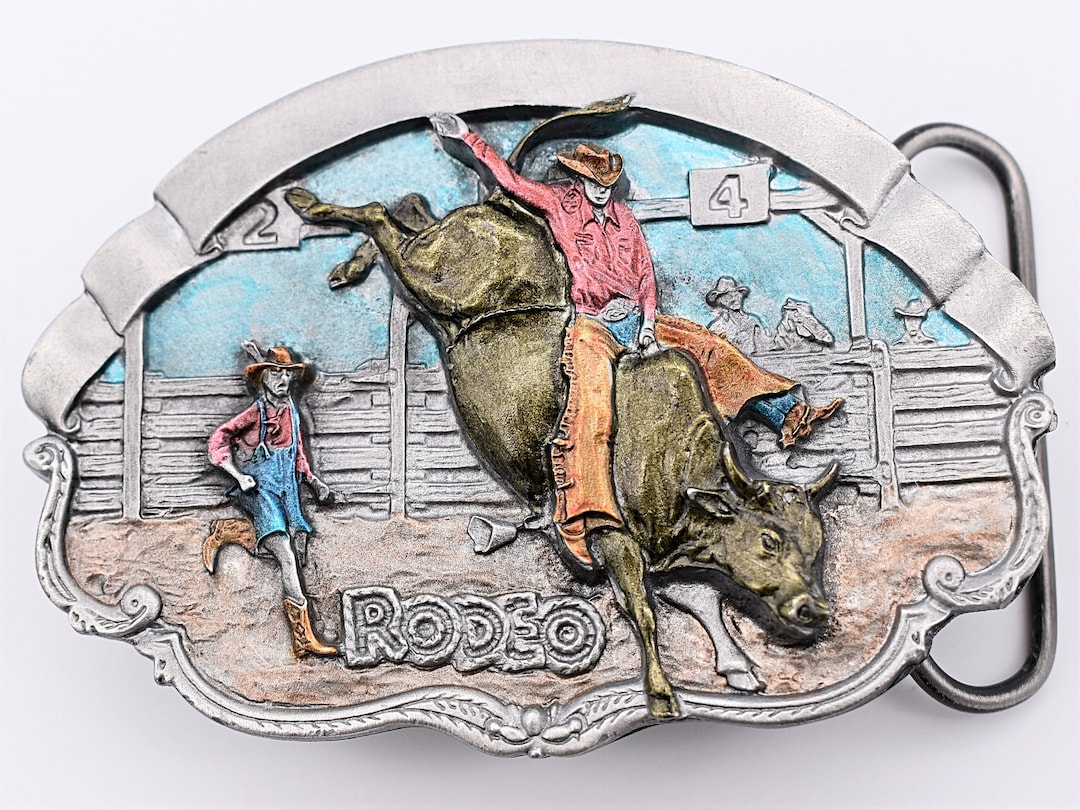 Bull Rider Rodeo Cowboy Vintage Belt Buckle - Etsy
