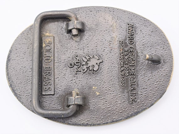 Letter U Initial Name Solid Brass Vintage Belt Buckle - Gem