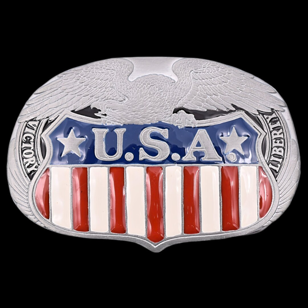 USA Red White Blue Shield Eagle Patriotic Banner Victory & Liberty Belt ...