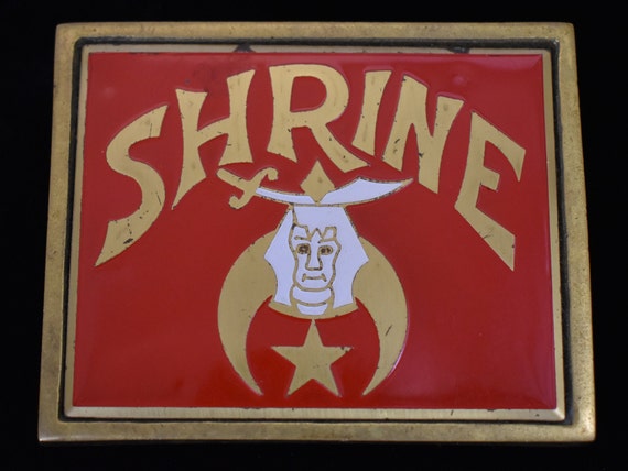 Shriner Masonic Symbol Solid Brass Vintage Belt Buckle - Etsy