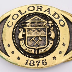 Colorado State Seal Solid Brass 1980s Vintage Belt Buckle W/bag ...