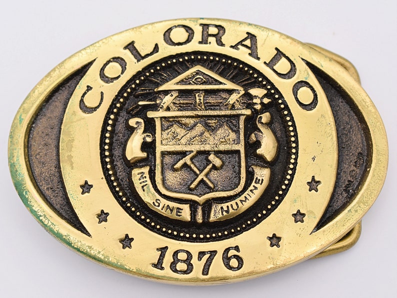 Colorado State Seal Solid Brass 1980s Vintage Belt Buckle - Etsy