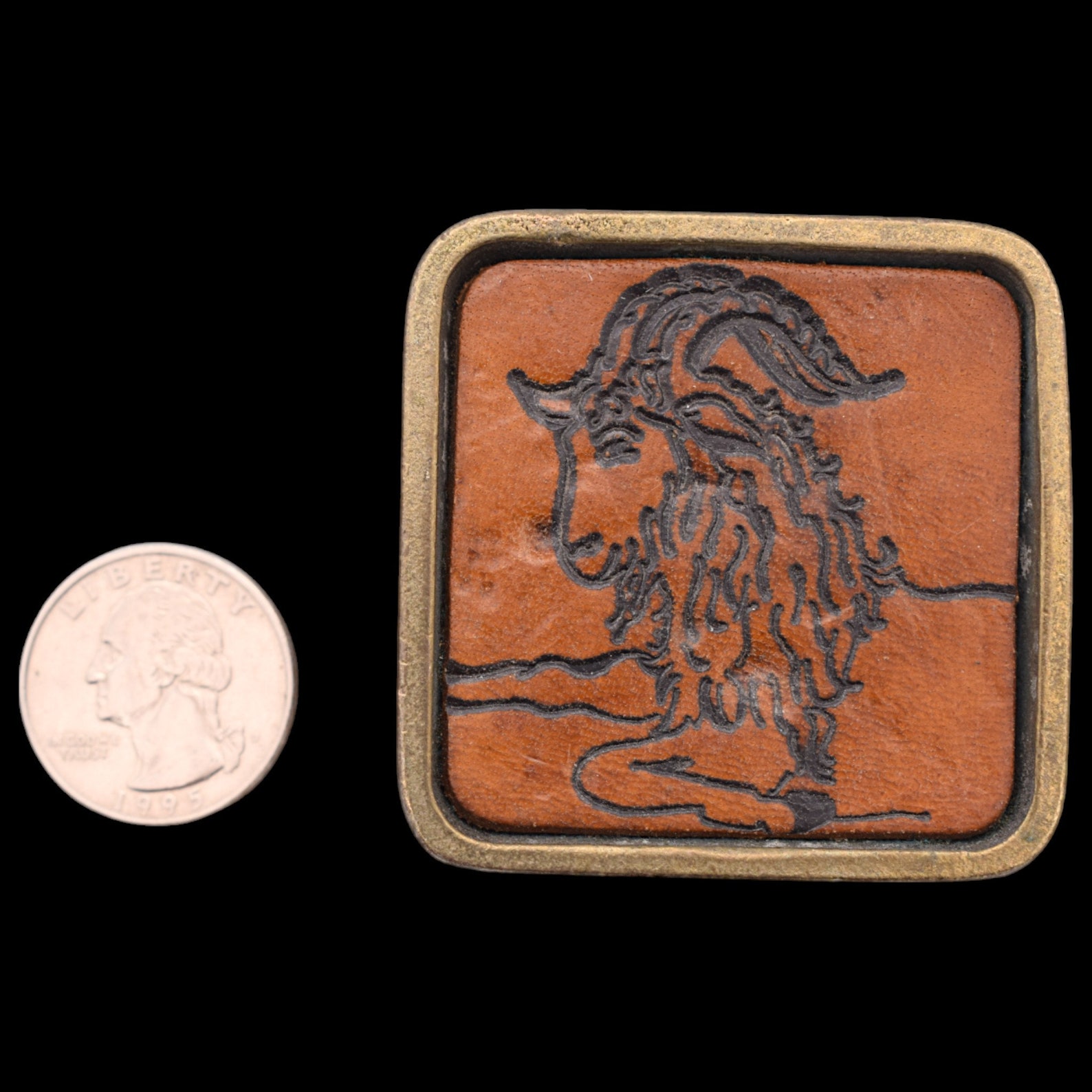 1970s Capricorn Horoscope Solid Brass Made in USA Vintage Belt Buckle ...
