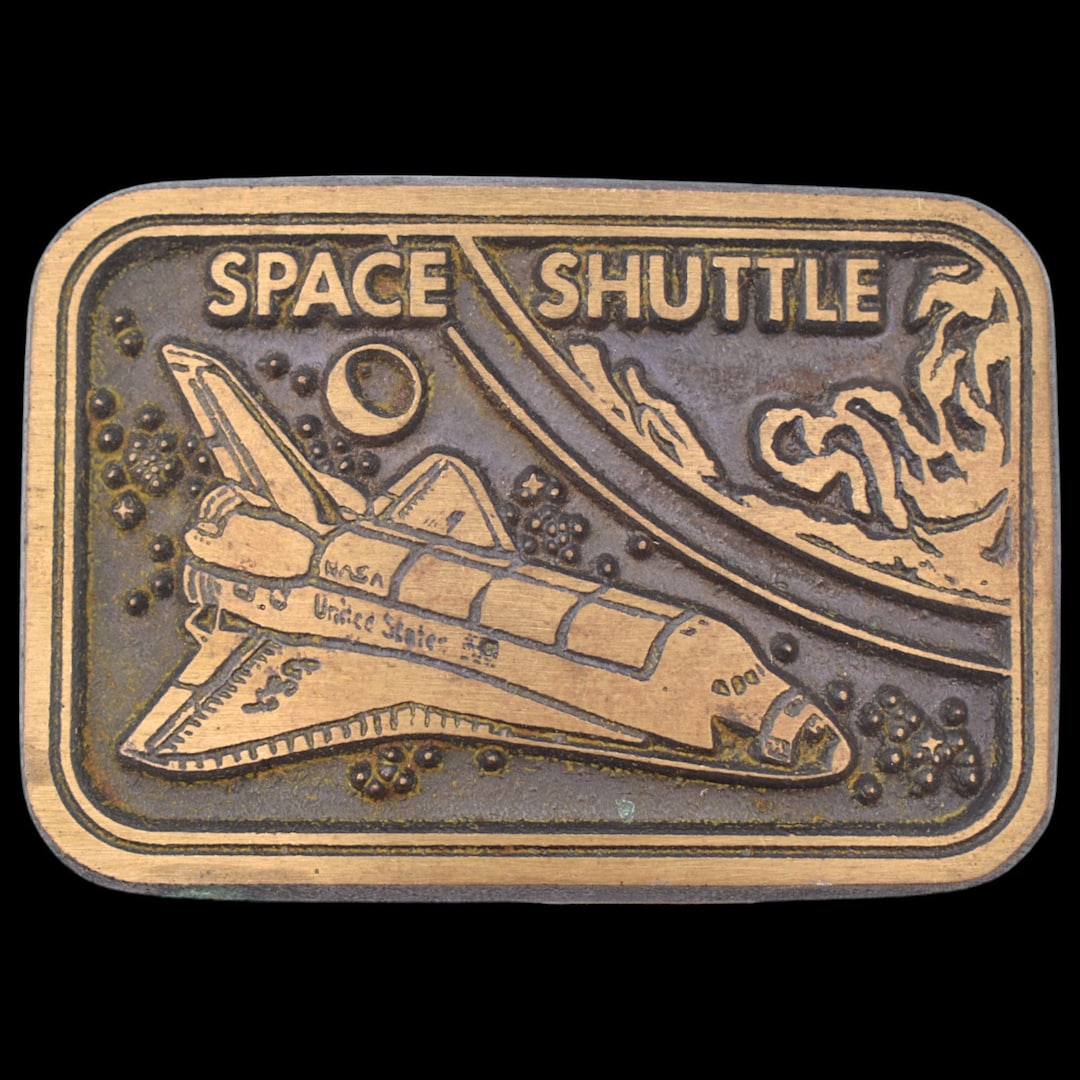 Solid Brass Space Shuttle Rocket NASA Vintage Belt Buckle - Etsy