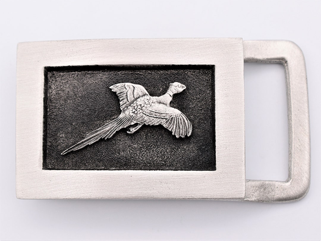 Pheasant Bird Hunter Solid Pewter Small Vintage Belt Buckle - Etsy