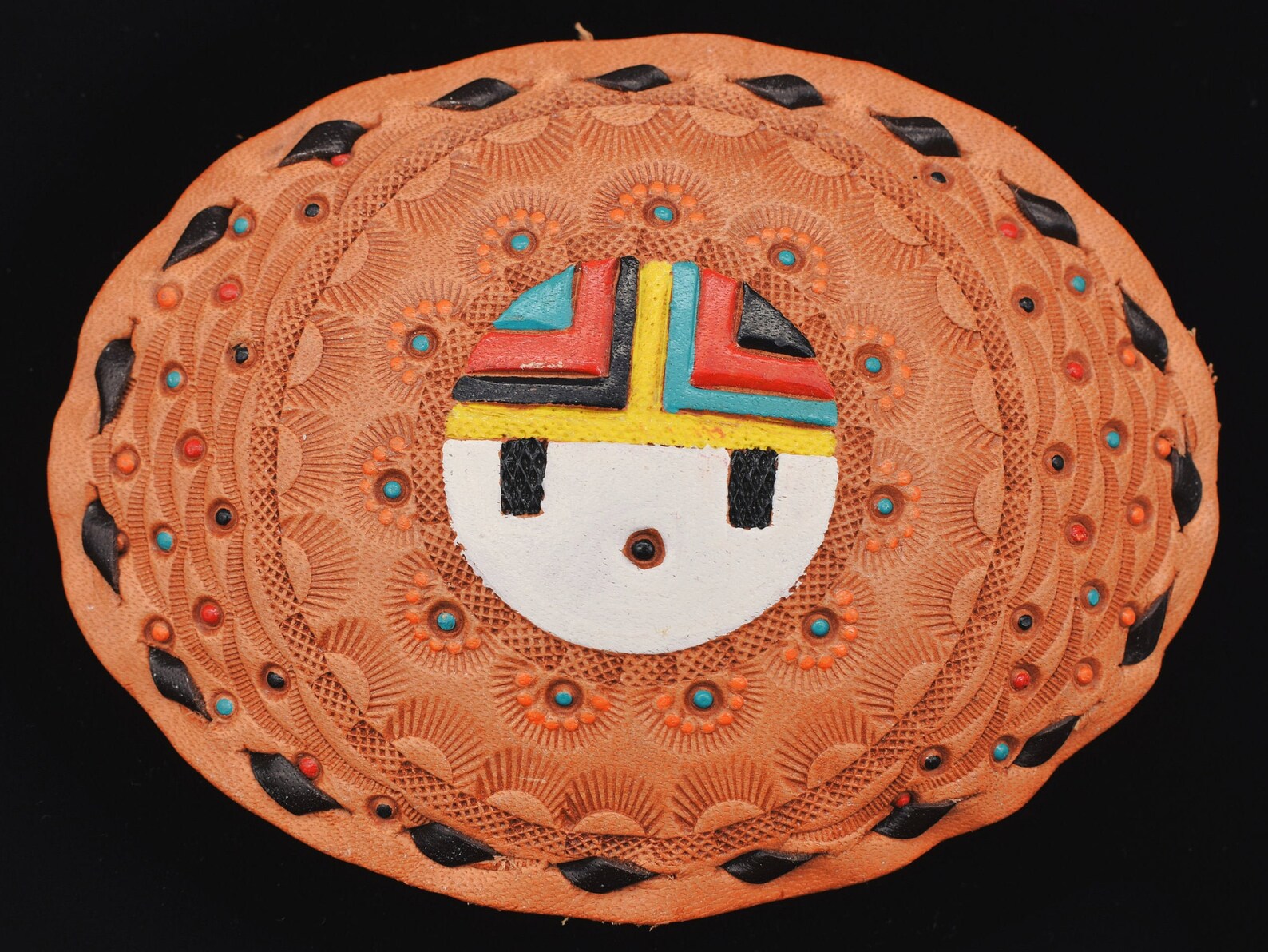 Southwestern Zuni Sun Mask Art Vintage Leather Belt Buckle - Etsy