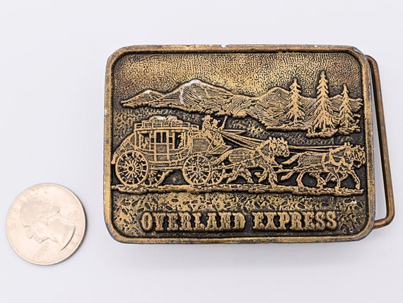 Overland Express Stagecoach Old West 70s Vintage Belt… - Gem