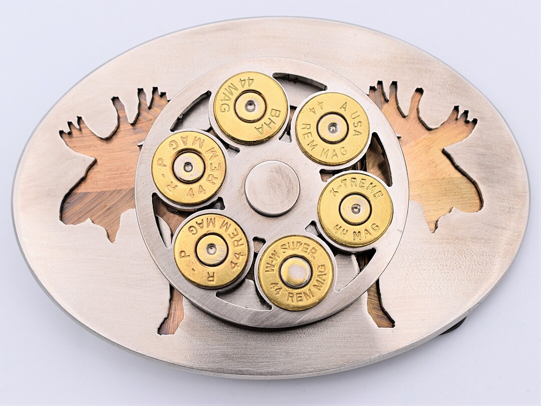 44 Magnum Revolver Spinning Cylinder Moose Handmade Steel Belt - Etsy