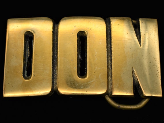 Don Name Solid Brass Vintage Belt Buckle | Etsy