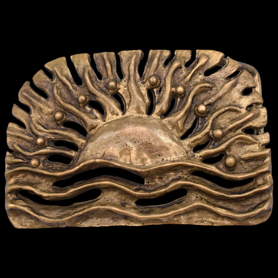 Ivar Hyden Sun Solid Brass 1970s Vintage Belt Buckle - Etsy